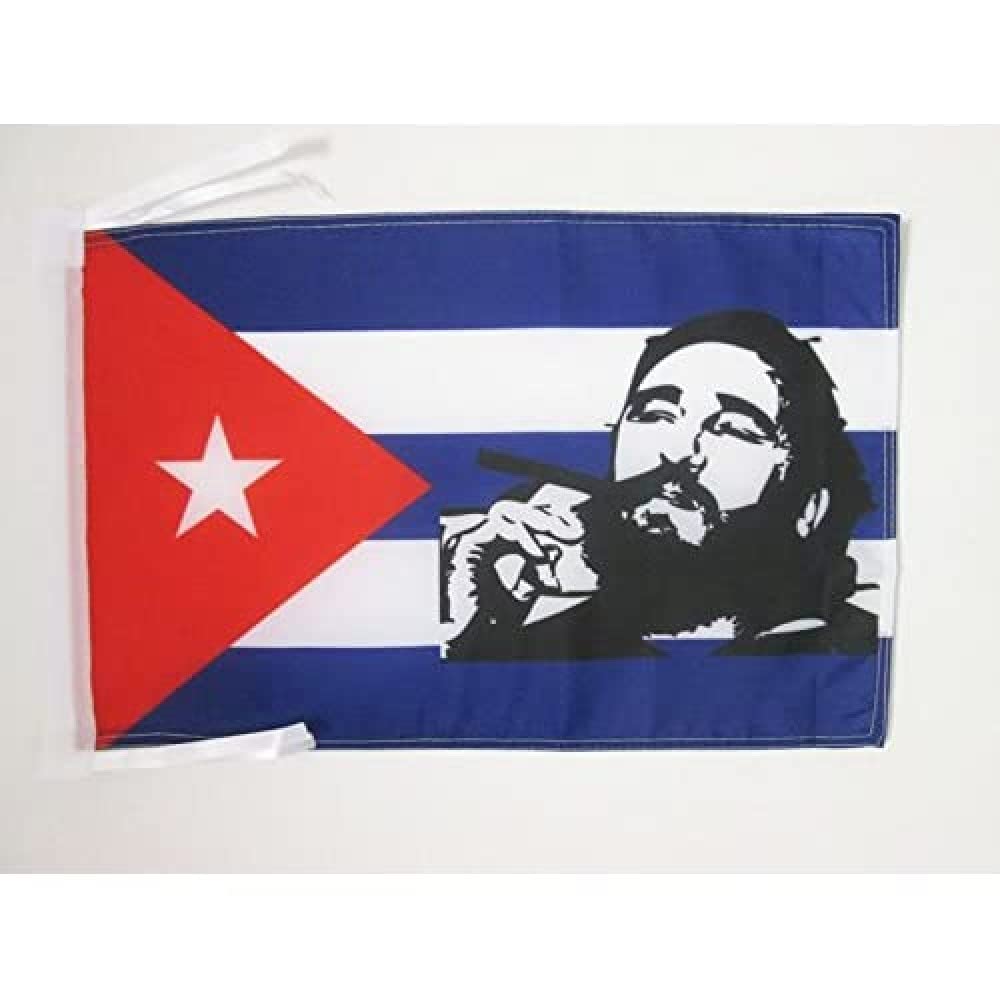 Amazon.com : AZ FLAG Cuba with Fidel Castro Flag 18'' x 12'' Cords ...