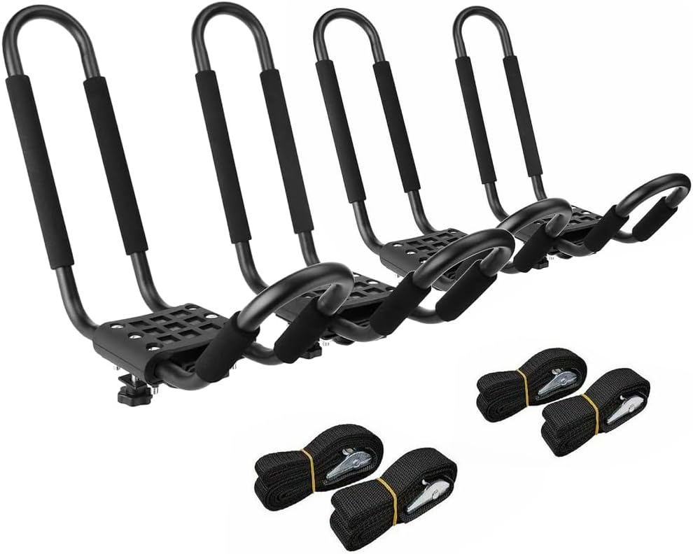 Amazon.com: Gaderth Universal Kayak Rack, 4pcs Kayak Car Roof Rack with ...