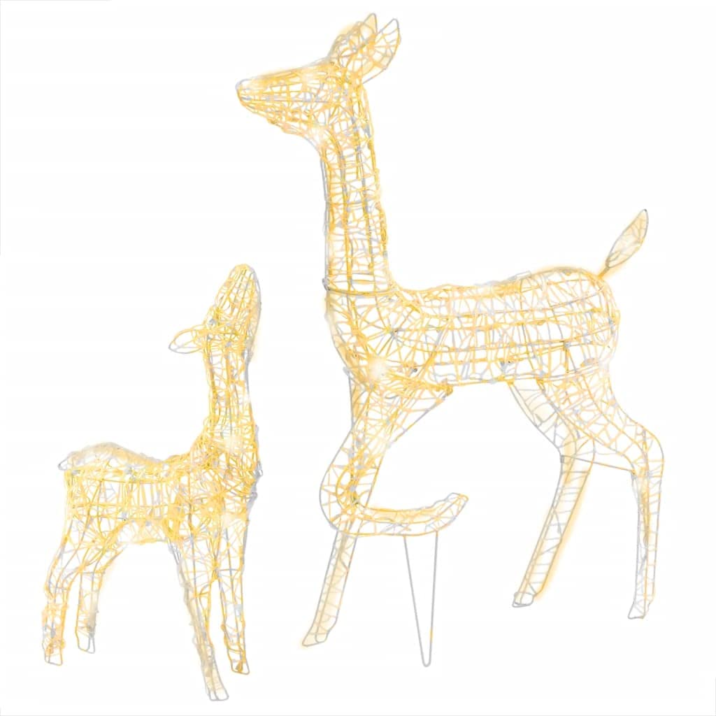 vidaXL Acrylic Reindeer Family Christmas Decoration 160 LED Warm White