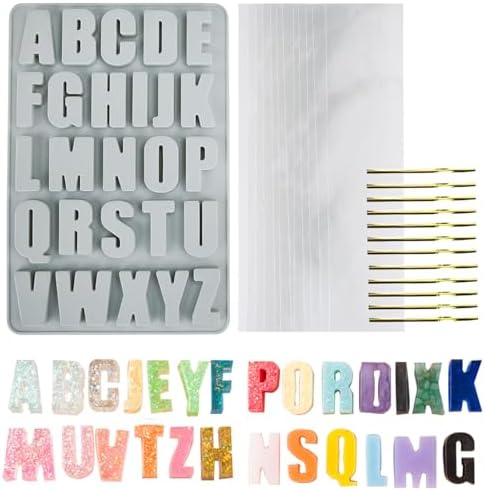 Amazon.com: Chocolate Silicone Letter Mold, 26 Cavities Alphabet ...