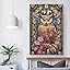 POLIUAWS Glass Cute Owl Canvas Poster for Kids Bedroom Room School ...