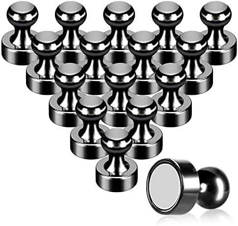 Pack of 16 Small Fridge Magnets Black Refrigerator Magnets Metal ...
