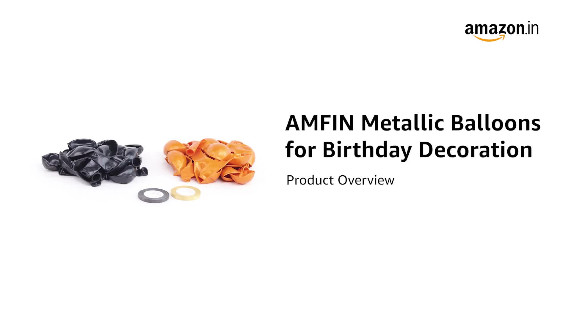 AMFIN Metallic Balloons for Birthday Decoration,10inch(Golden and Black ...