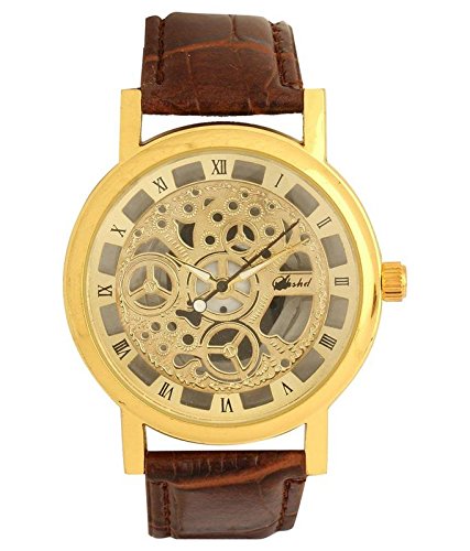BVM Fashion New styalish Quartz Gold Dial Men Watch Oppen dial : Amazon ...