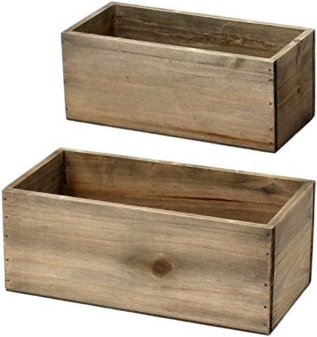 Wooden Planter Box, 3PCS Rectangle Planter Box Small Wood Crates Wooden ...