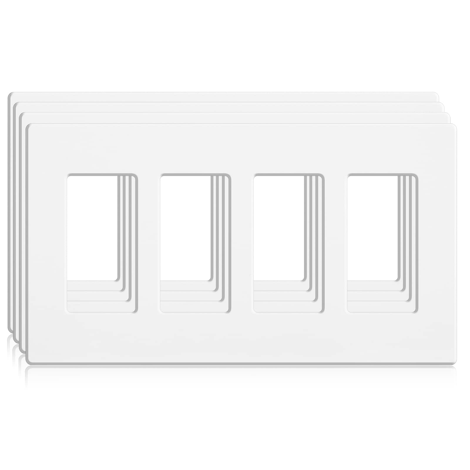 4-gang Decora Screwless Wallplate Black Gold 4-Gang Screwless Decora ...