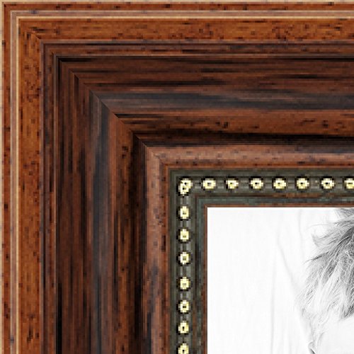 ArtToFrames 11x24 / 11 x 24 Picture Frame Walnut Slop with Gold Beads 1 ...
