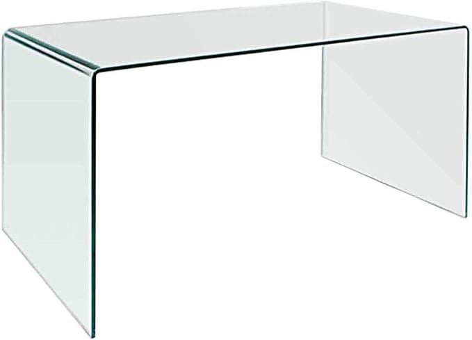 Amazon.com: Neos Modern Furniture Bent Glass Computer Desk Contemporary ...