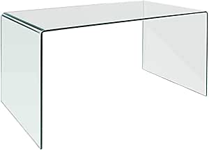 Amazon.com: Neos Modern Furniture Bent Glass Computer Desk Contemporary ...