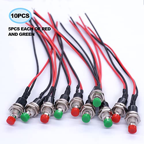 Snapklik.com : Twidec/10Pcs 1A 250V AC 2 Pins SPST Red And Green Normal ...
