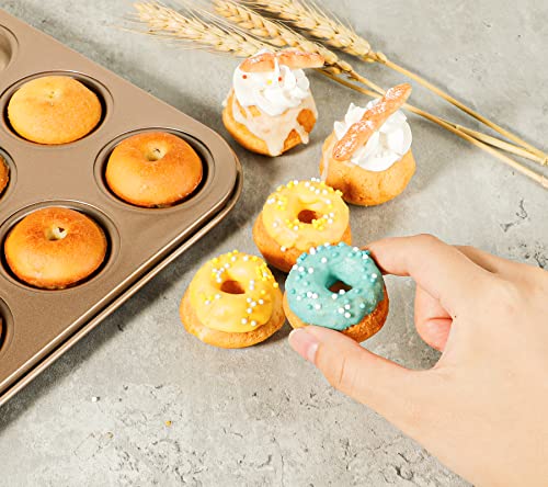 Snapklik.com : Mini Donut Pan Non-stick 24-Cavity Small Donut Tray ...