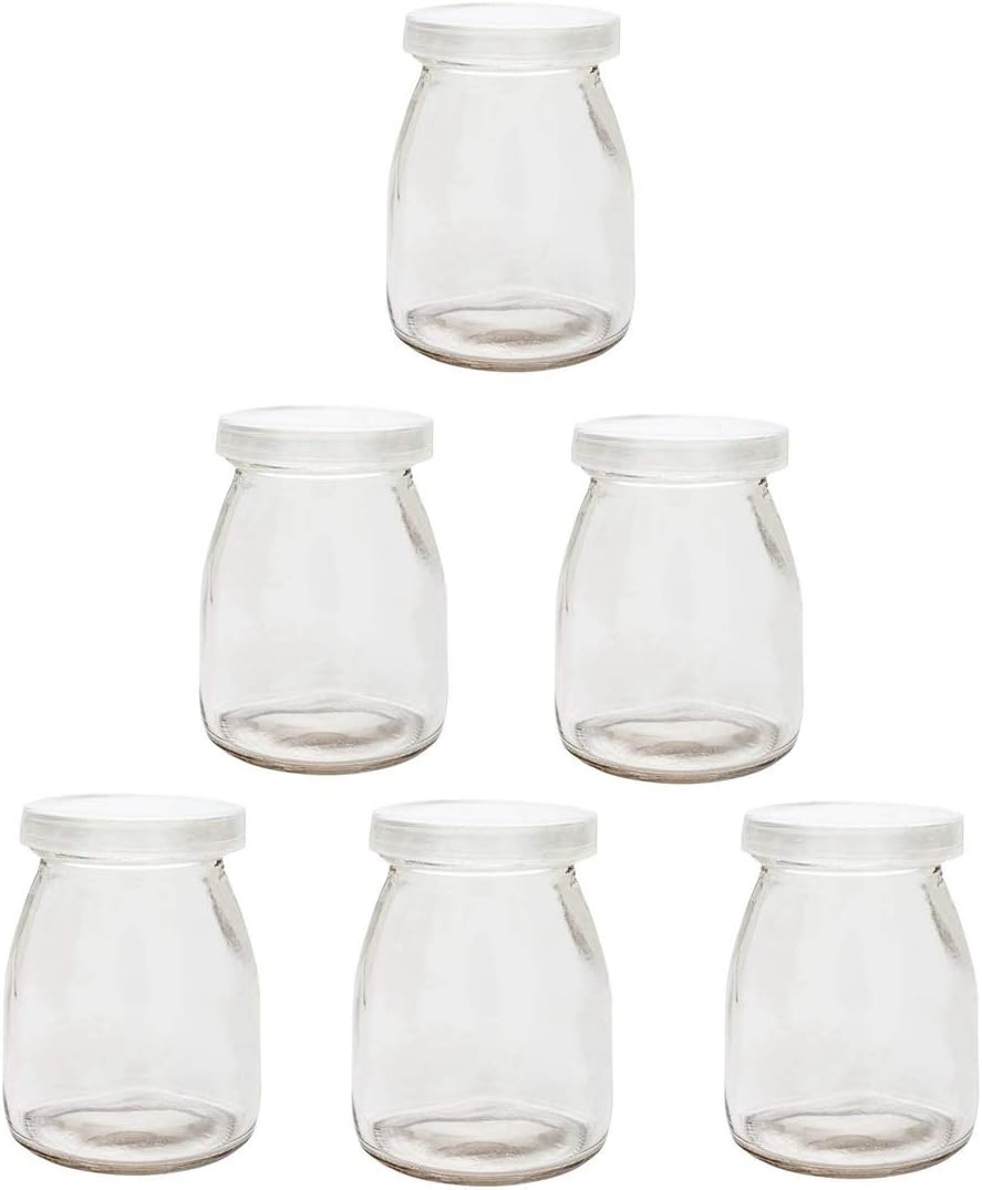 Amazon.com: 6 Jars Yoghurt Jars pudding Jar with Lid Yogurt Glass with ...