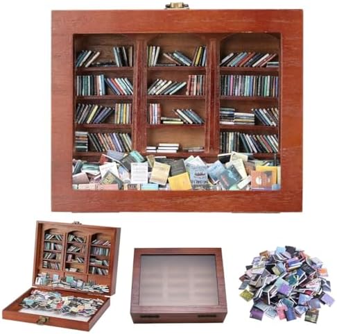 Amazon.com: Anxiety Bookshelf Tiny Miniature Library Display Cabinet ...