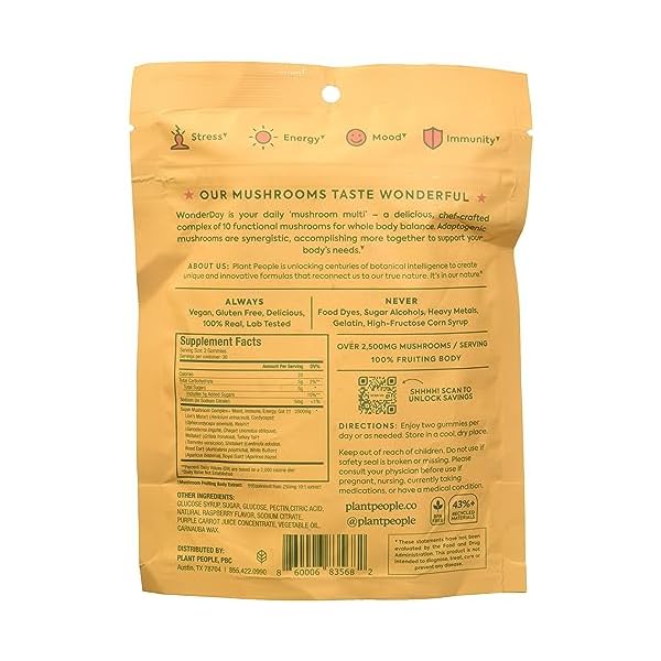 Plant People WonderDay Mushroom Gummies, 60 CT - Insect Gourmet - Your ...