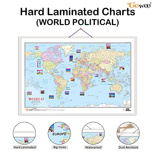 World Political Map Educational Charts | 20 inchX30 inch inch |Non ...