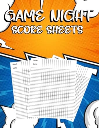 Game Night Score Sheets: 140 Simple sheets for Many Family Games ...