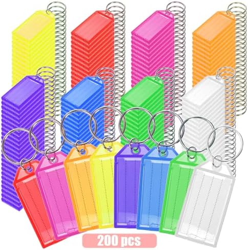 Amazon.com : Yarlung 200 Pcs Plastic Key Tags, Key Label Window with ...
