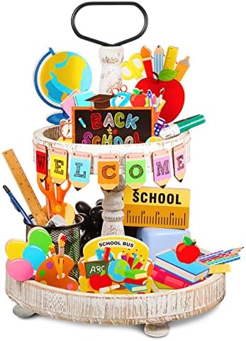 Amazon.com: Whaline Back to School Wooden Table Decor Retro Apple Wood ...