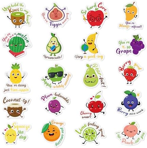 EFenegabos 500PCS Reward Stickers Fruit Motivational Stickers for Kids ...