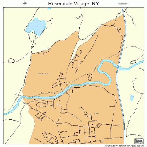 Large Street & Road Map of Rosendale Village, New York NY - Printed ...