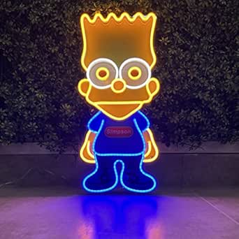 Simpson Neon Sign, LED Signs for Bedroom Walls, 20 x 9 Inches UV ...