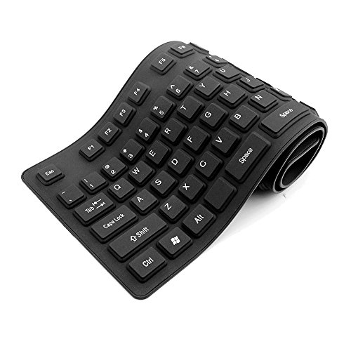 ProHT Foldable USB Wired Keyboard (70140), 109 Keys Silicone Soft ...