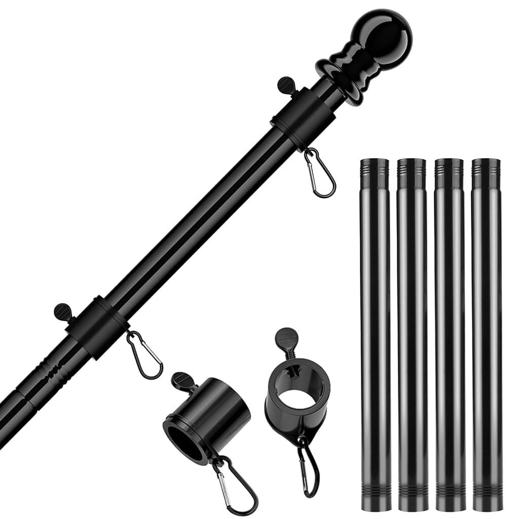 HASTHIP® 150CM Telescoping Metal Flag Pole - Truck Flag Pole Mount Kit ...