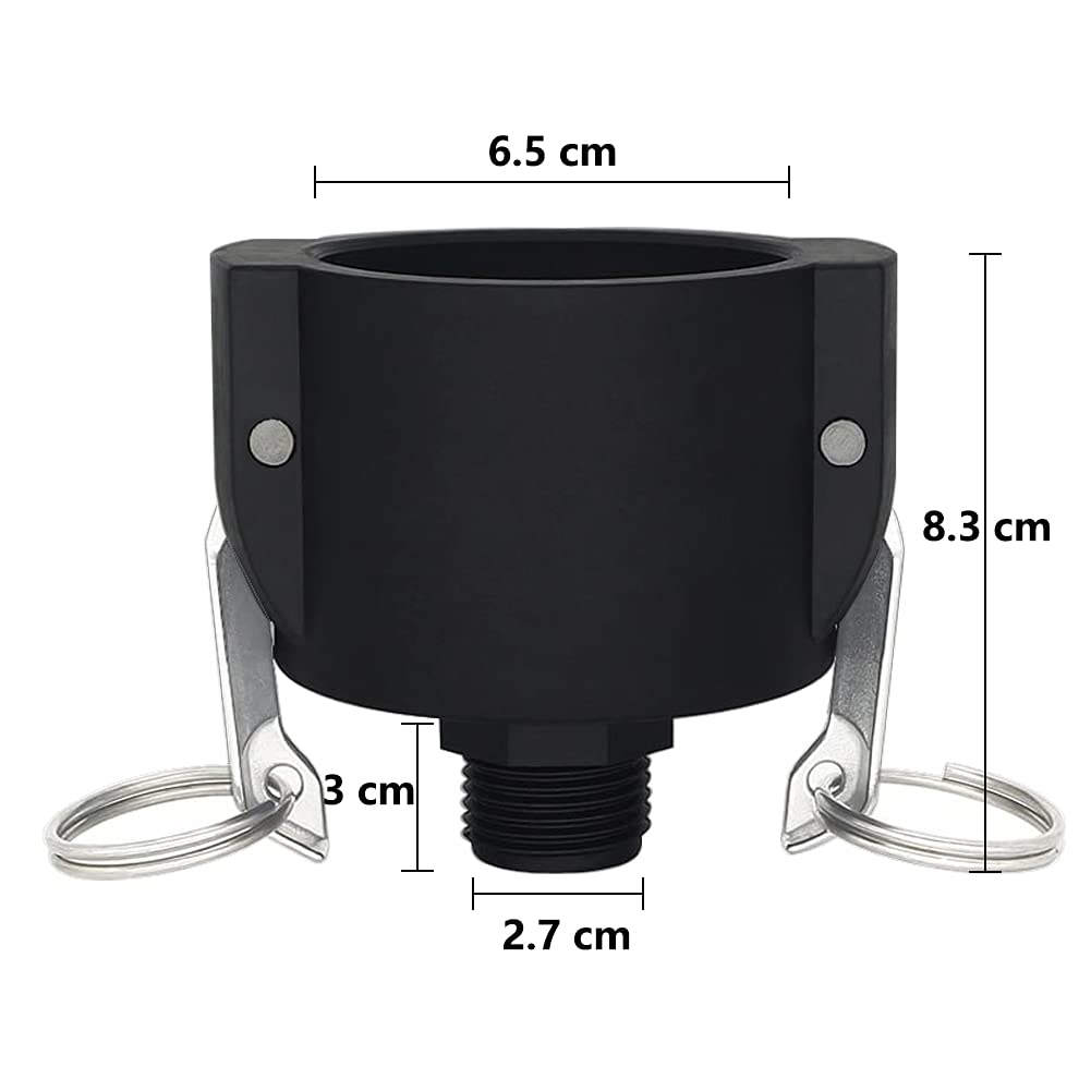 Water Tank 100 Gallon IBC Tote Adapter Kit - 2 Inch Cam Lock To Garden ...