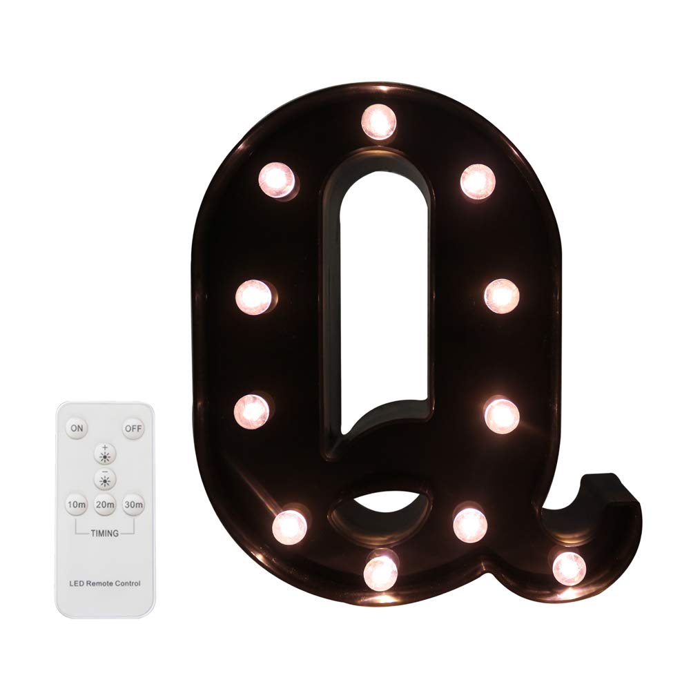 Buy Pooqla LED Marquee Letters with Lights Alphabet Light Up Black Wall ...