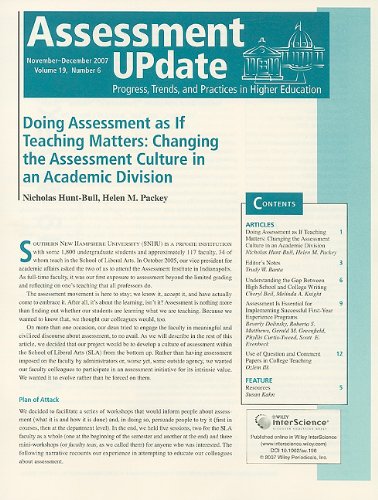 Assessment Update: Progress, Trends, and Practices in Higher Education ...