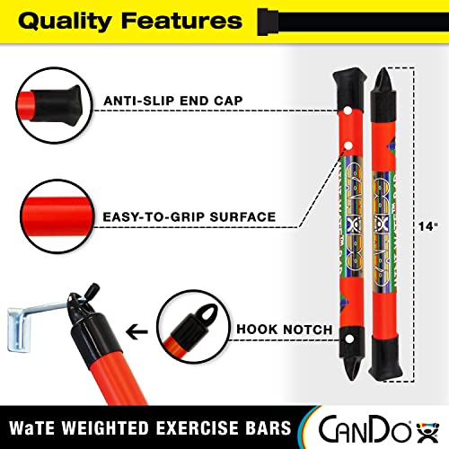 Snapklik.com : CanDo Mini WaTE Bars -2 Piece Set, 1.5lb Red, Total Body ...