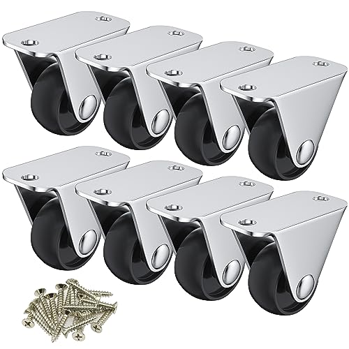 8 PCS Black Casters for Furniture,25mm(1 inch) Small-size Castor Wheels ...