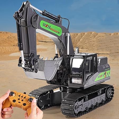 KIDIIG Remote Control Excavator Toy, 12 Channel RC Construction ...