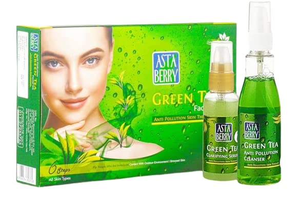 Green Tea Facial Kit 6 Steps For All Skin Types (COMBO) - Anti ...