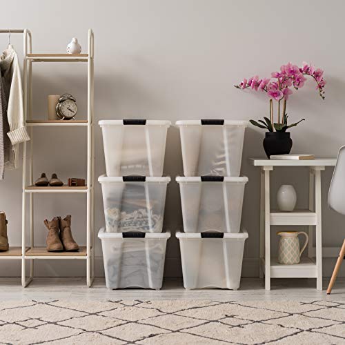 Snapklik.com : IRIS USA 6 Pack 53 Quart Stackable Plastic Storage Bins