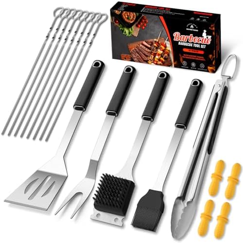 Amazon.com : 27pcs Grill Tool Set for Men, Extra Thick Stainless Steel Grilling Accessories Kit ...