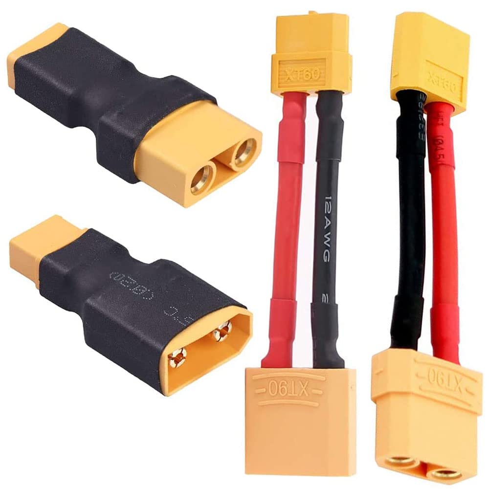 Amazon.com: JIECHUN 2 Pairs XT90 Male Female Plug Connector to XT60 ...