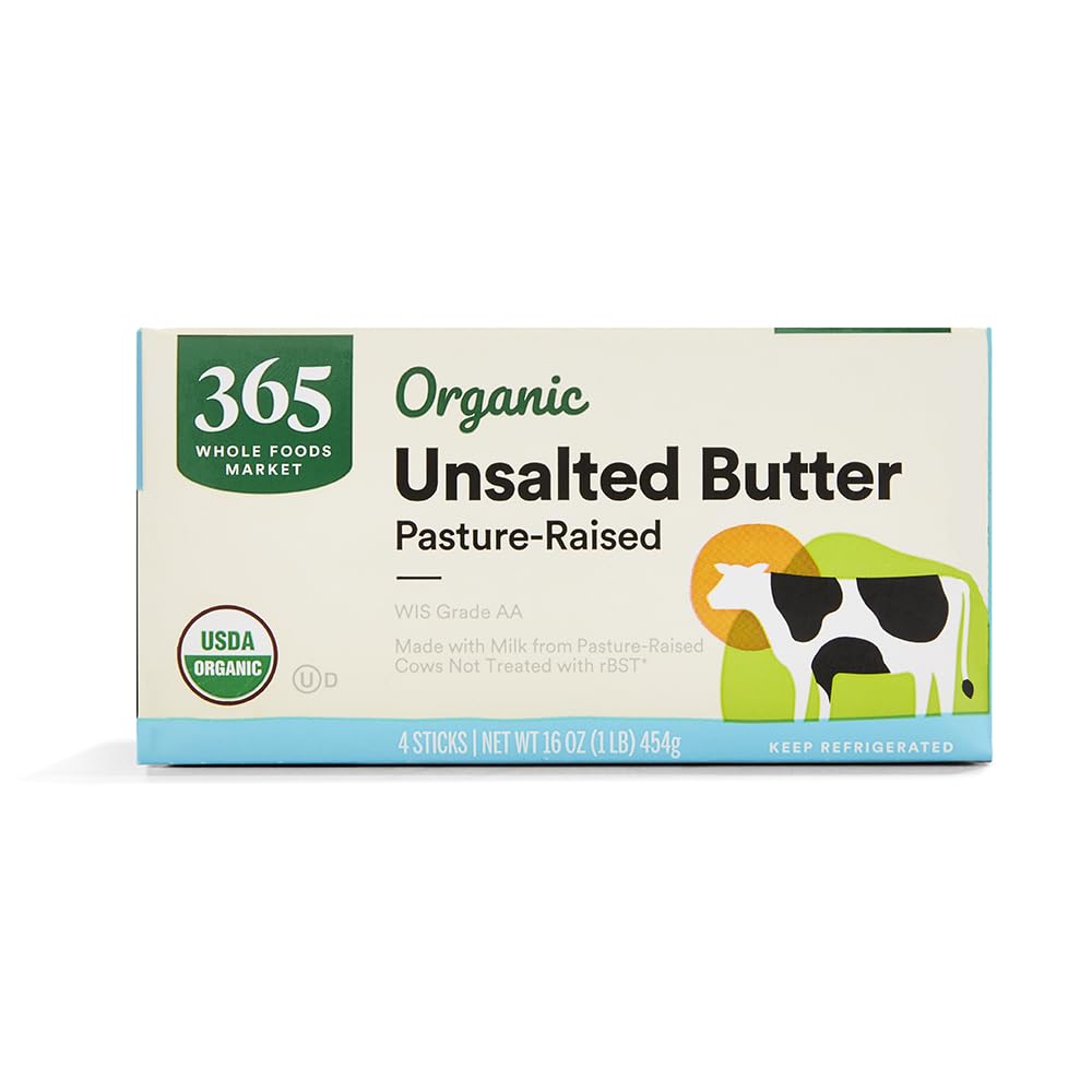 Amazon.com: 365 by Whole Foods Market, Organic Butter Unsalted, 1 lb ...