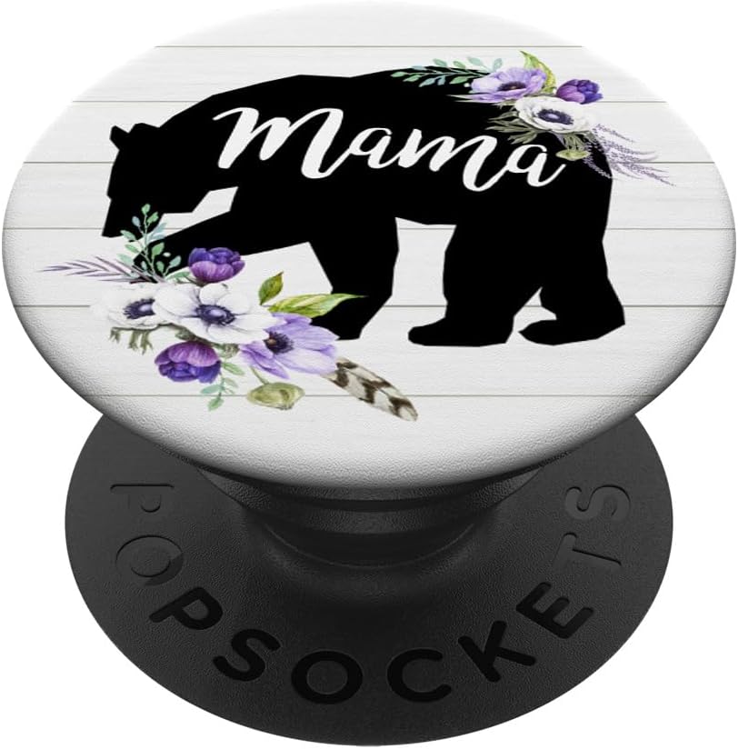 Amazon.com: Rustic Mama Bear Watercolor Purple Floral on White ...