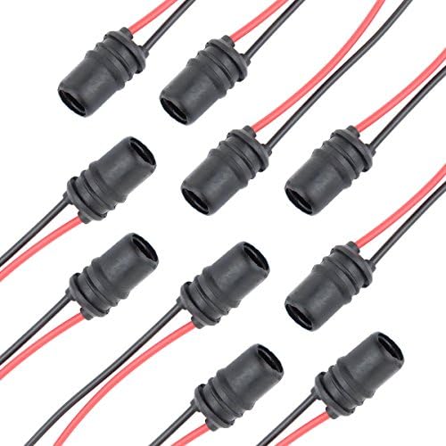 TOMALL 10pcs T10 194 Round Pre-Wired Female Socket for LED Bulbs ...