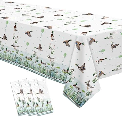 Amazon.com: 2pcs Mallard Duck Party Tablecloths One Lucky Duck Party ...