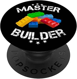 Amazon.com: Cool Master Builder Funny Building Blocks Men Women Humor PopSockets Swappable ...