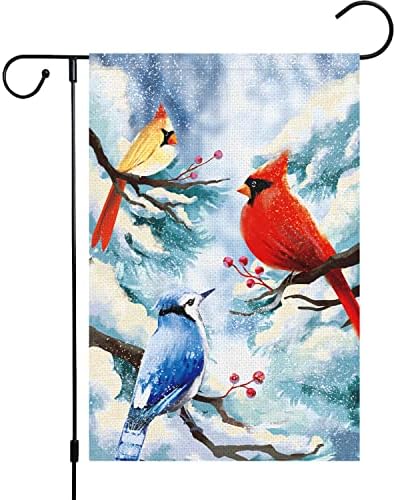 Amazon.com : Covido Home Decorative Welcome Winter Bluebirds Garden ...