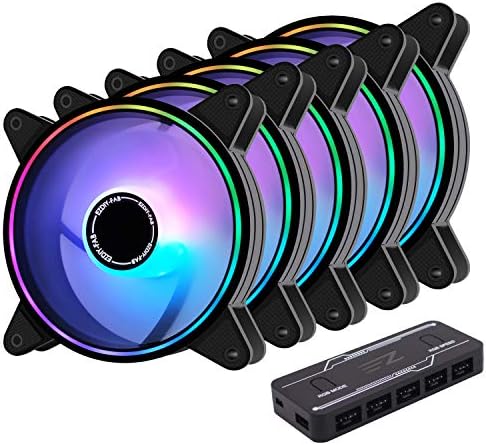 Buy EZDIY-FAB White Moonlight 120mm RGB Case Fan with Fan Hub X and ...