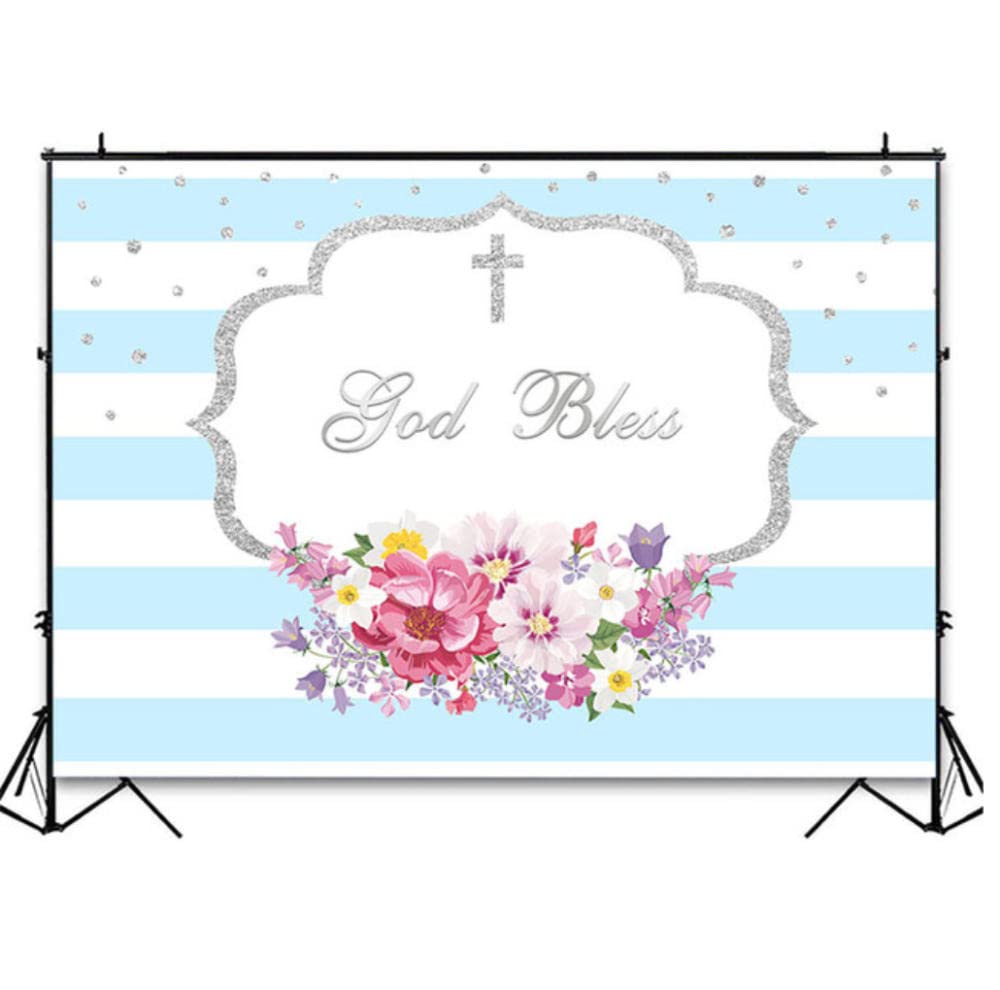 Buy QAZQAZ 10x8Ft God Bless Backdrop For Baby Shower Baptism First Holy ...