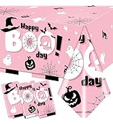 Amazon.com: Halloween Happy Boo Day Party Decorations, 142Pcs Pink ...