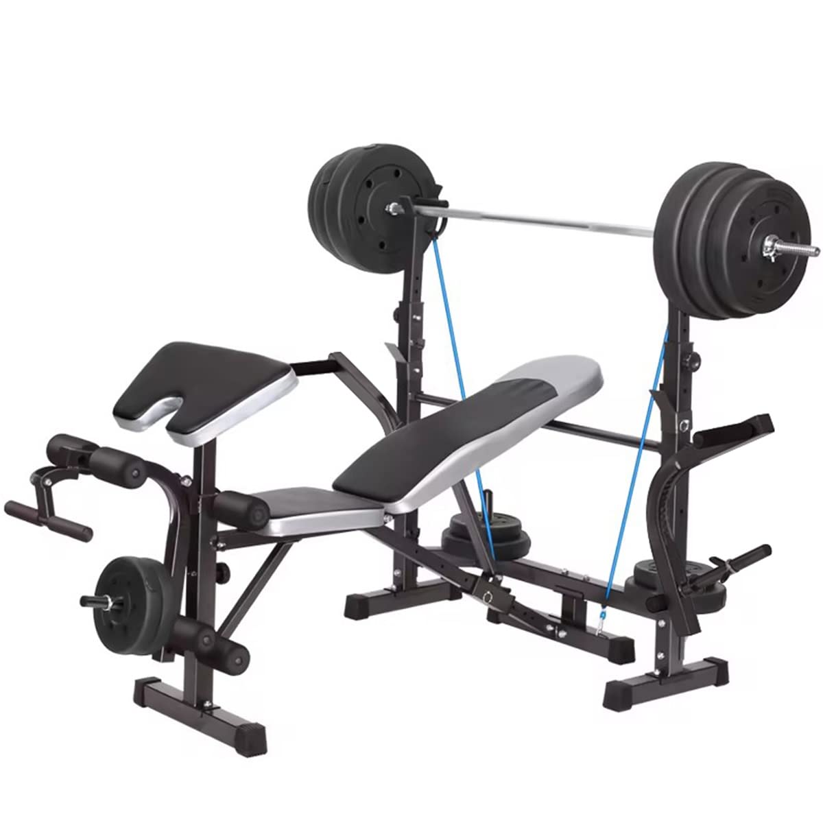 Weight Bench with Squat Rack, Adjustable Olympic Weight Bench,Arm Curl ...