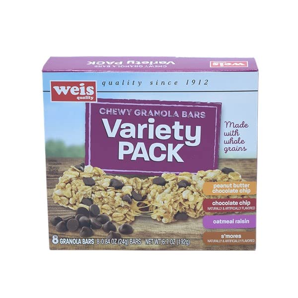 Amazon.com: Weis Quality, Chewy Granola Bars Variety Pack, 6.7 Ounce ...