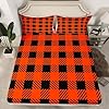 Homemissing Brandt Orange gestreiftes Plaid Spannbettlaken 140x200cm ...