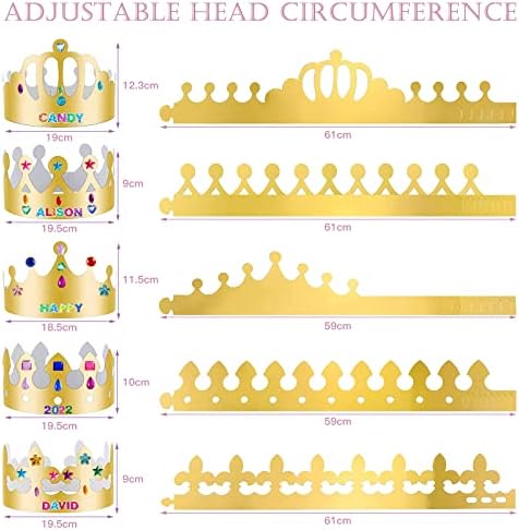 Amazon.com: ZYNERY 25 PCS Paper Crown Golden Party Hats with 2208 ...
